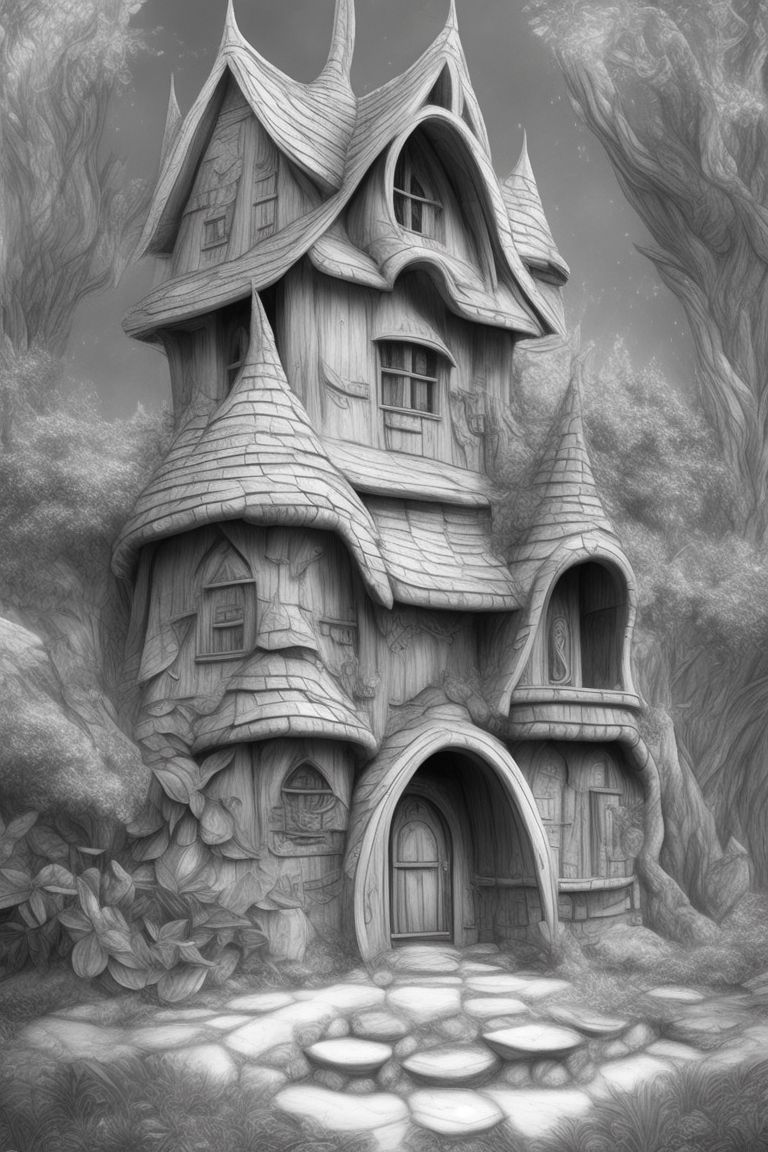 wry-turkey267: elf house in a fantasy world, 8 k, detailed, realistic