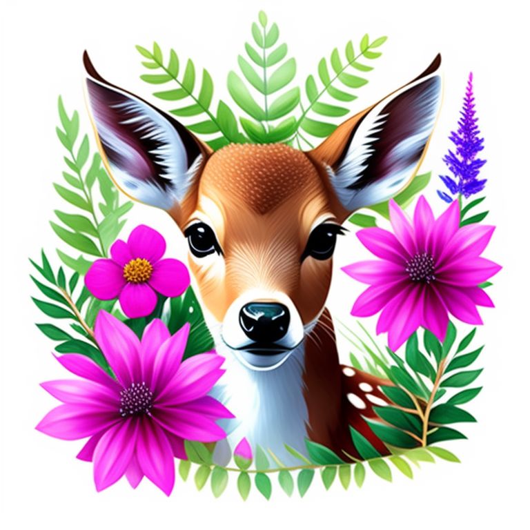 Floral Background & Baby Animal | PromptHunt Template