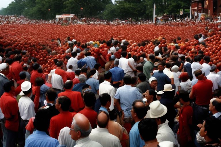 Fedoraxsa: Crowds of people at the tomato throwing festival
