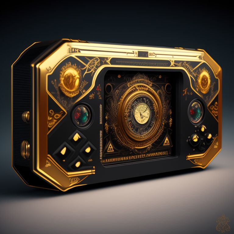 moral-turtle525: hyperrealistic neo - rococo steampunk minimal gameboy ...
