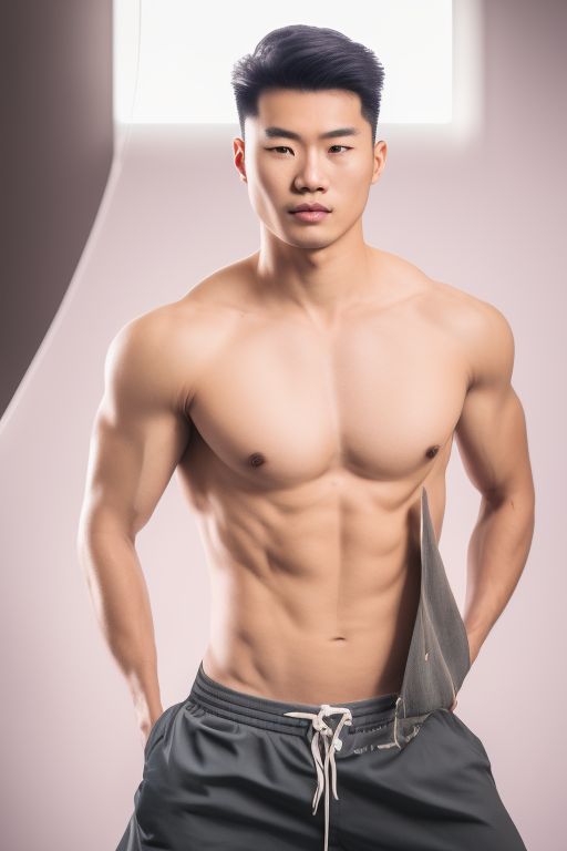 aimods: Photo of young asian full body [man]with short hair standing ...