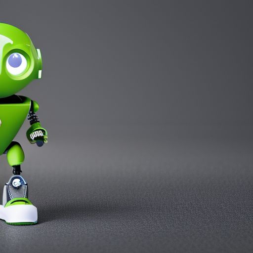 digital-seal405: a small green robot with a grey t-shirt on