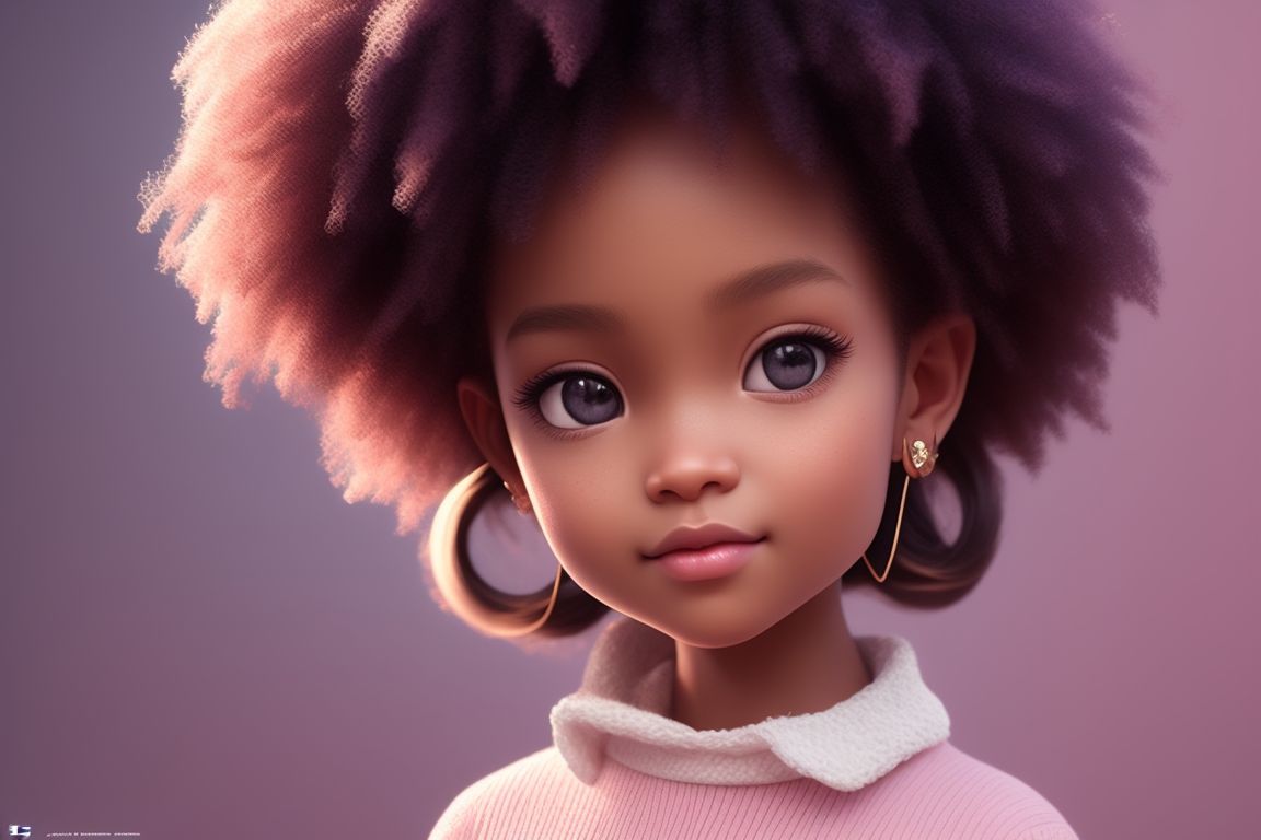 stingy-finch923: beautiful afro girl, her name is Lua, standing, full ...
