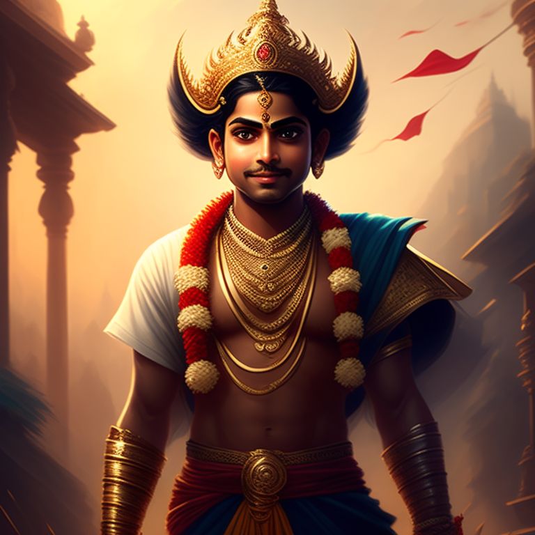 grim-tiger416: Lord Ram is shown wearing royal attire, such as a dhoti ...