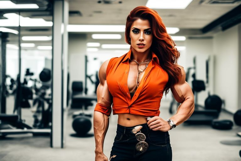 aching-shrew794: full body portrait, huge Ginger female Bodybuilder ...