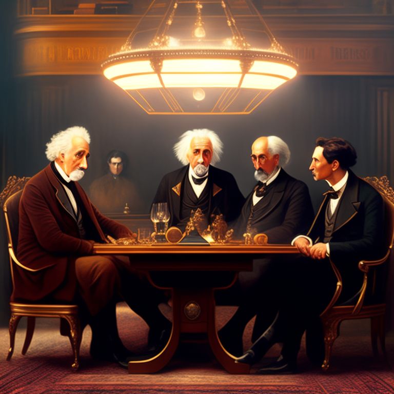 moral-turtle525: Einstein, Da Vinci, Nikola Tesla and Freud sitting ...