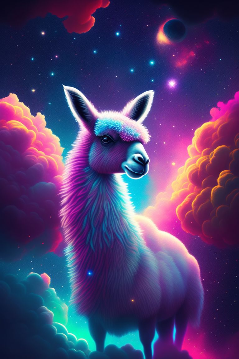 Llamas In Space Wallpaper