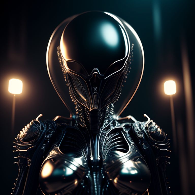 Borderless: Alien, (((Full Body view))), Front view, Looking at camera ...