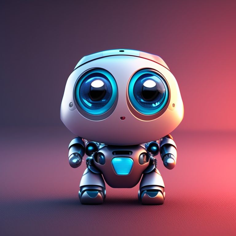 helpless-elk360: cute mini robot 3d, front view and side view