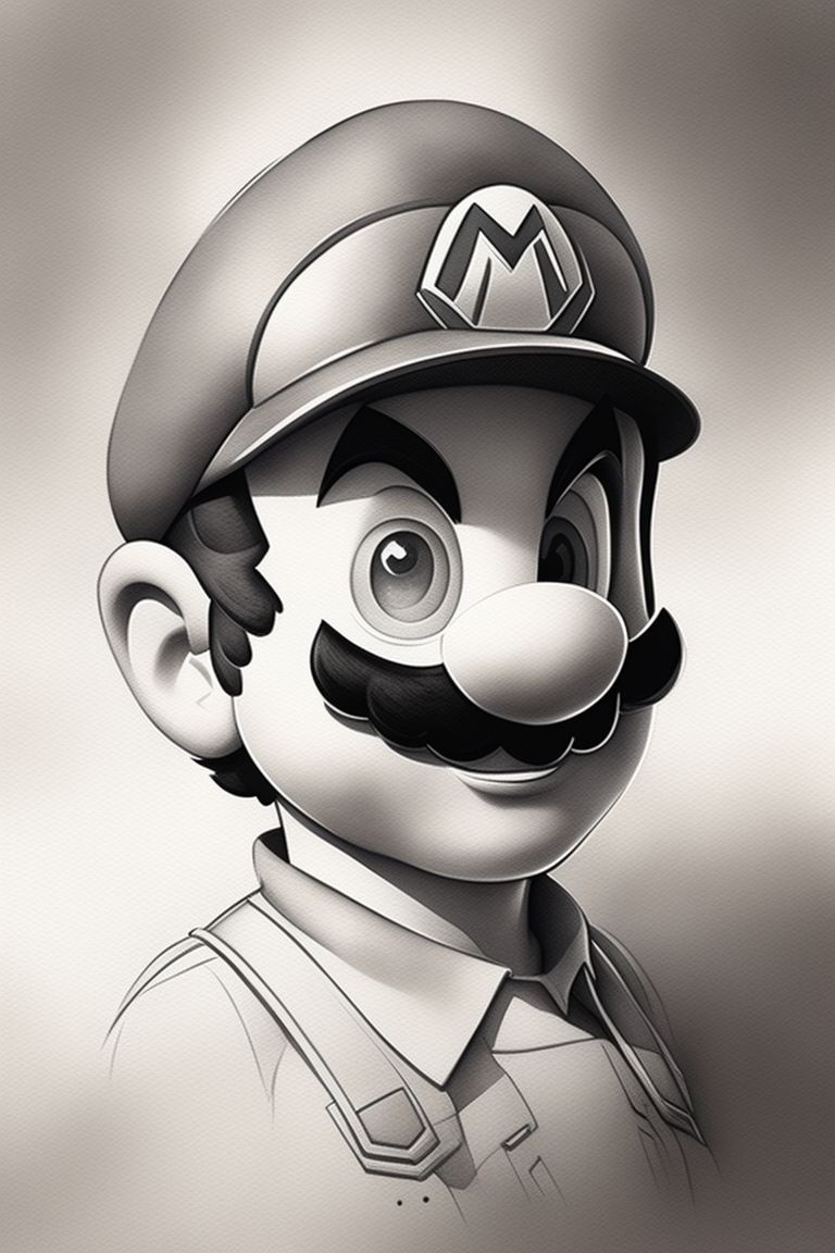 Mario Drawings In Pencil