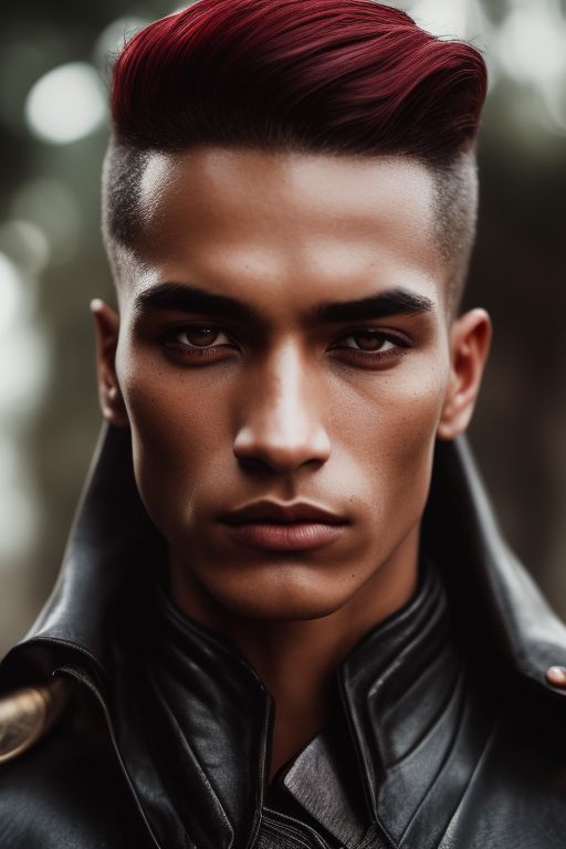 speedy-finch694: Male tiefling warlock. Red skin, black long hair, with ...