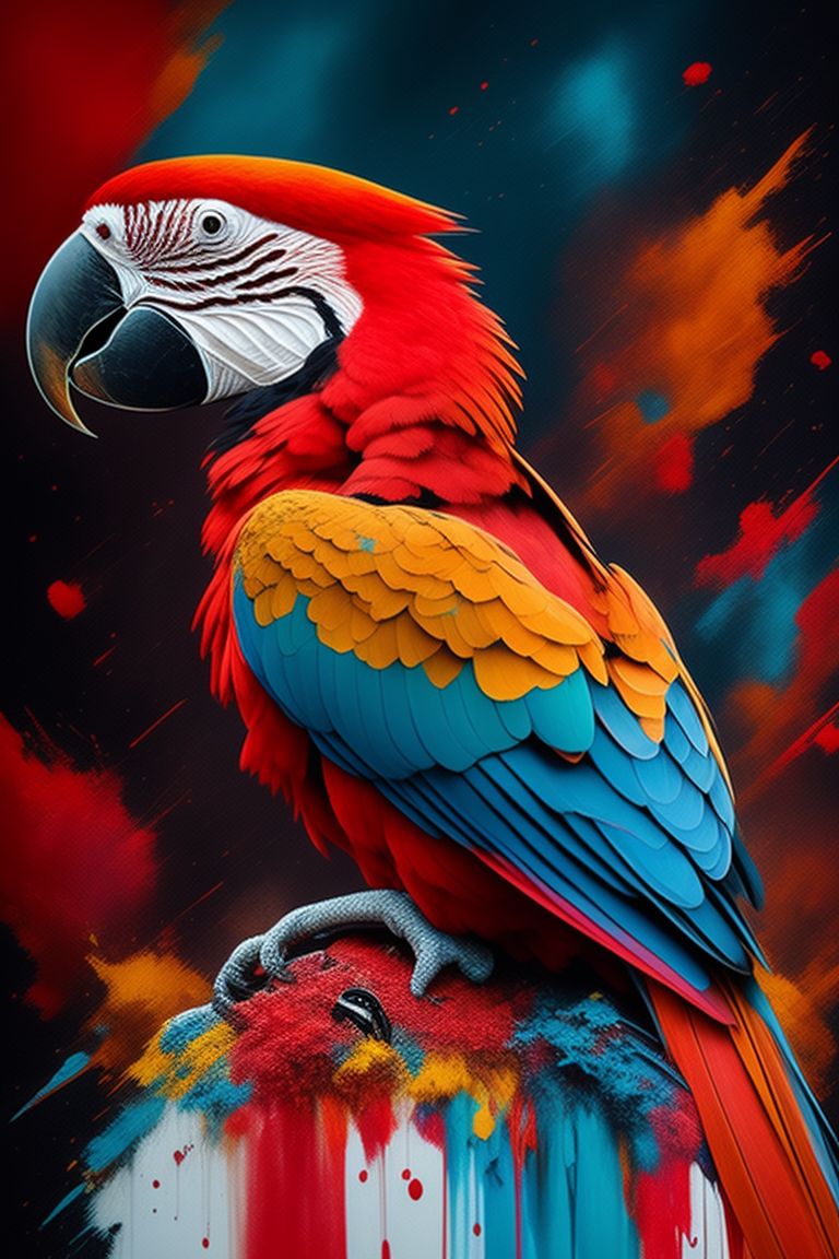 Parrot Splatter Painting