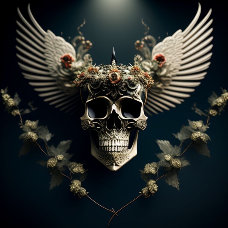 Skull With Angel Wings Wallpaper