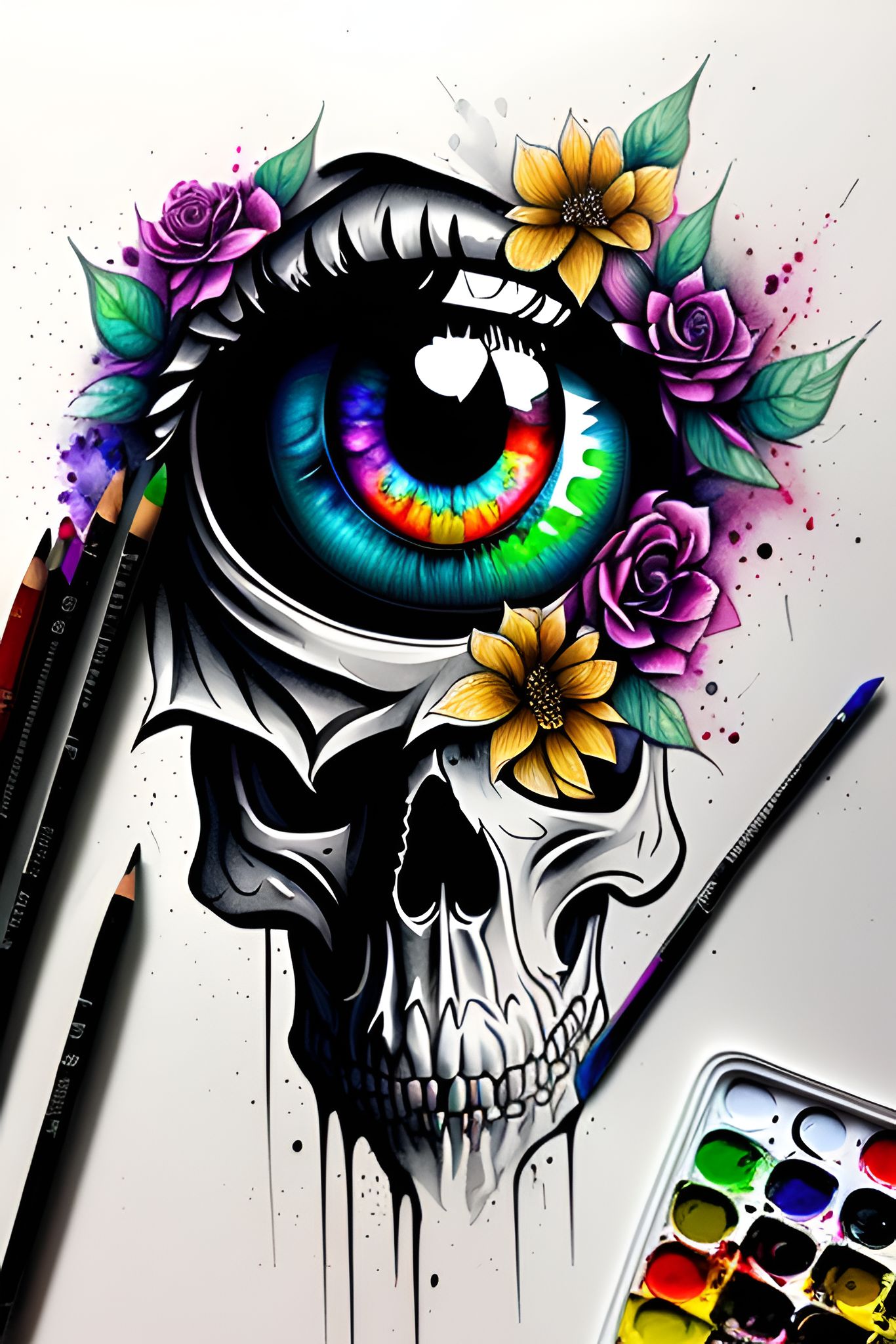 Sugar Skull Drawings In Pencil