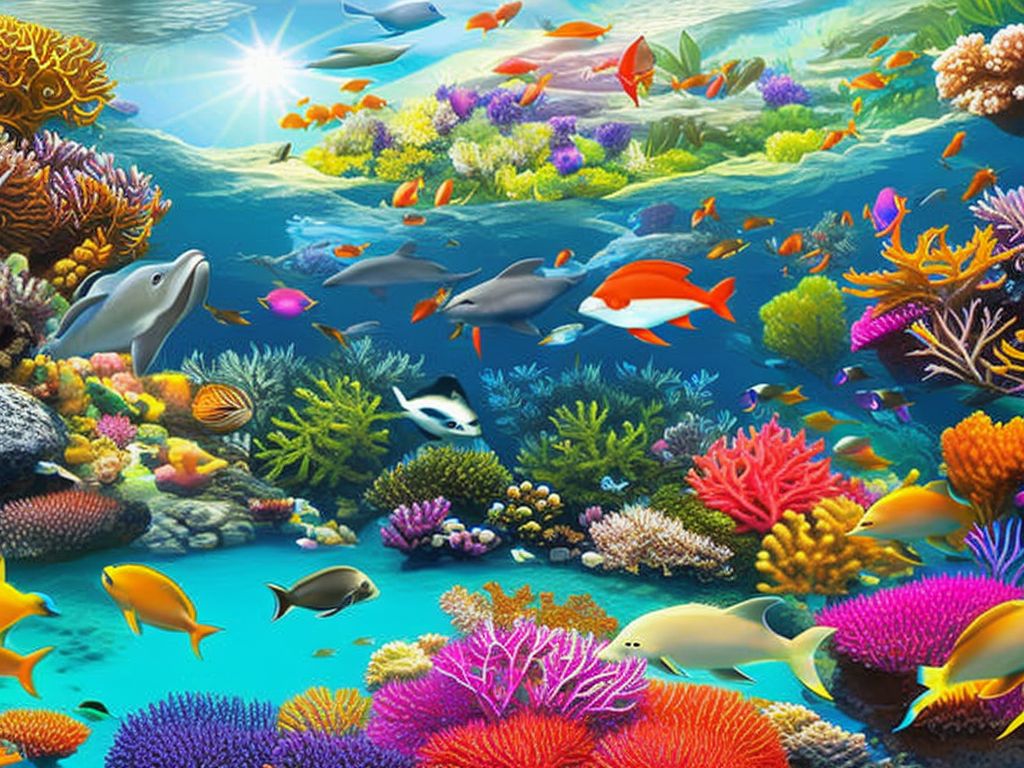 Underwater Ocean Life Drawing