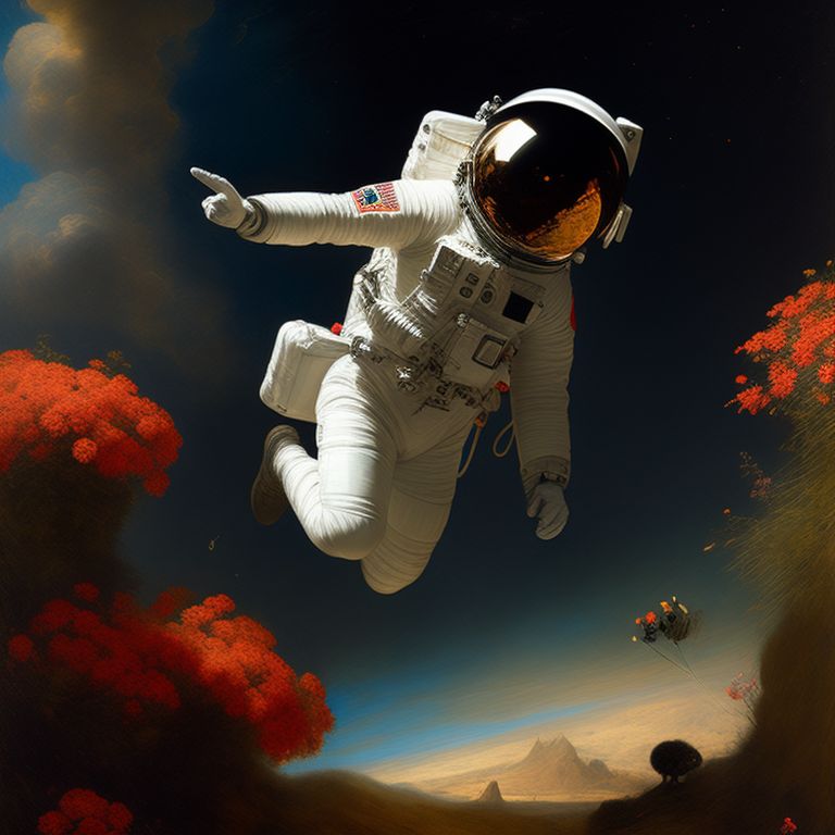Jumping Astronaut Art