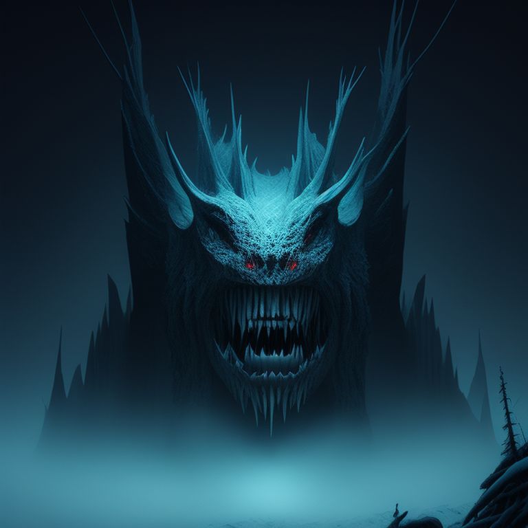 light-salmon411: A horrifying snow monster with an elongated snout and ...