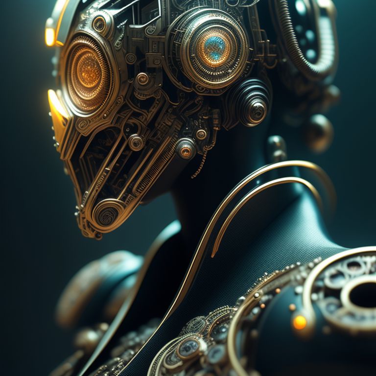 frilly-hawk344: portrait of a cyberpunk machine, machine face, upper ...