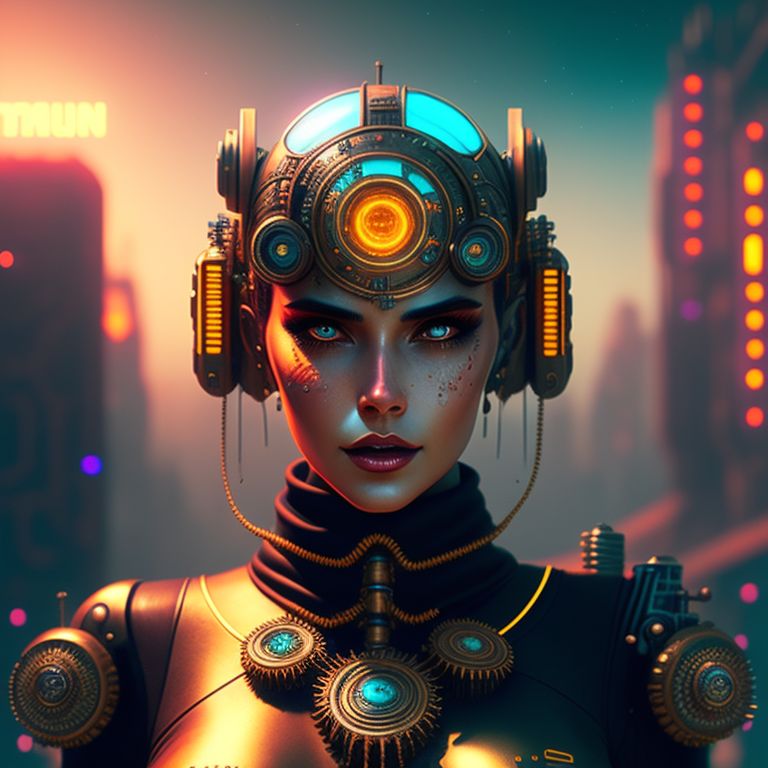 frilly-hawk344: A steampunk beautiful goddess, she is embellished with ...