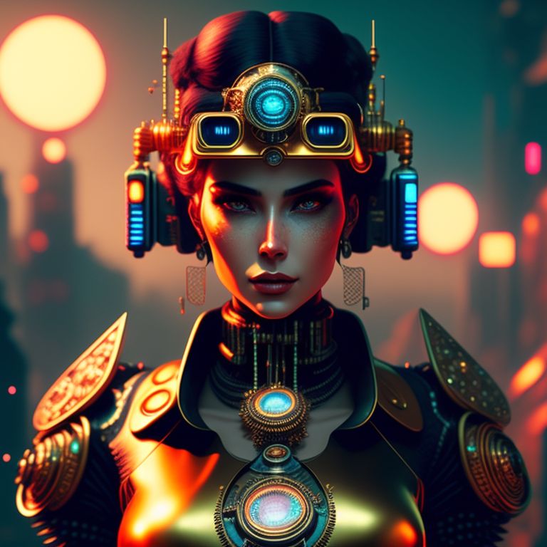 frilly-hawk344: A steampunk beautiful goddess, she is embellished with ...