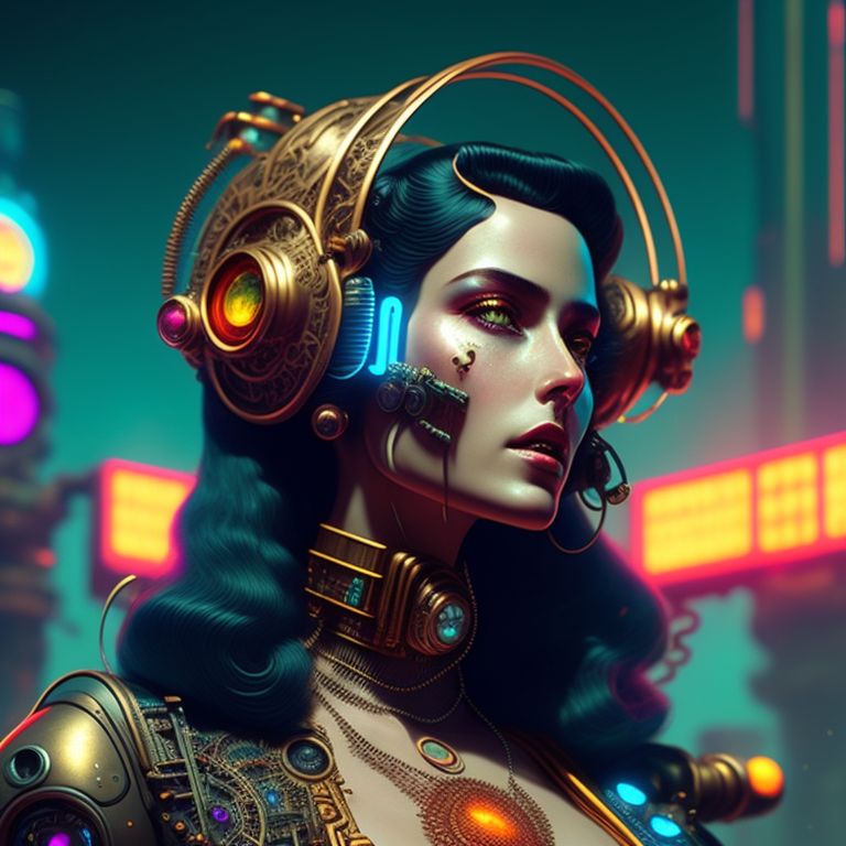 frilly-hawk344: A steampunk beautiful goddess, she is embellished with ...