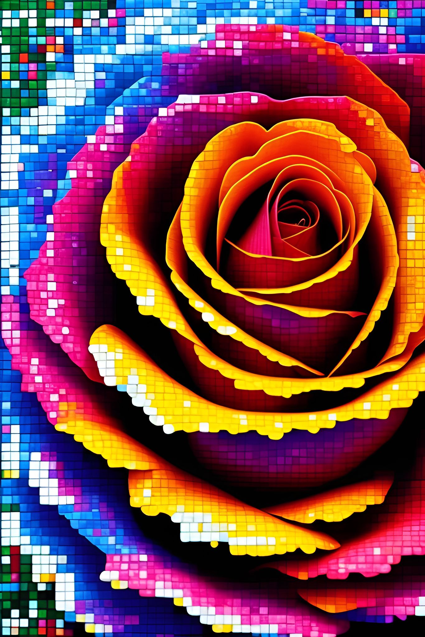 heathercooper: A rose as a mosaic of pixelated images, highly detailed ...