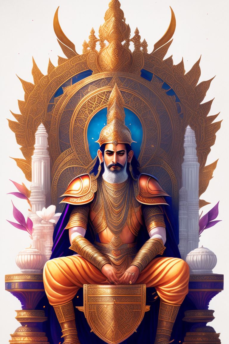 baggy-gnat532: Bhishma Pitamaha as Emperor sitting! on a throne ...
