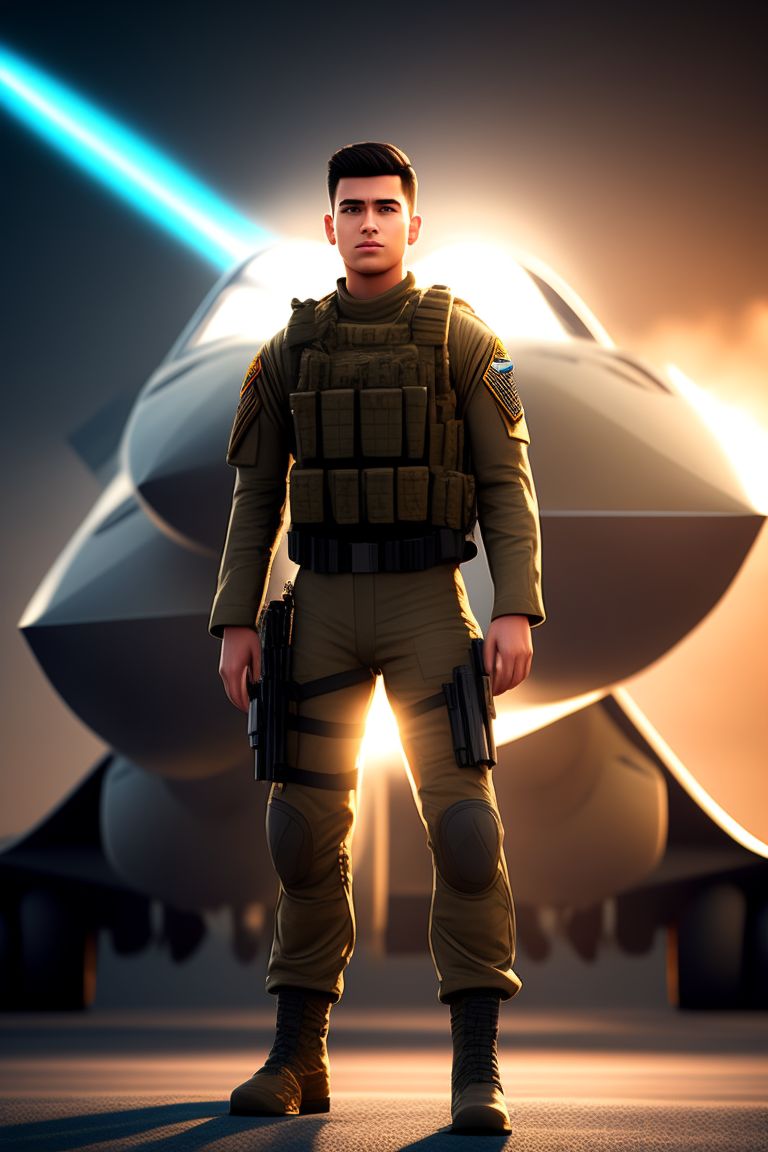 live-curlew439: A future soldier standing beside his fighter jet