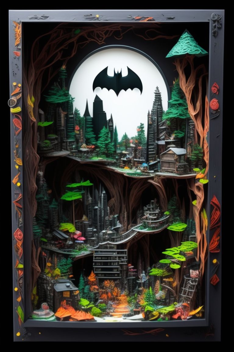 Fedoraxsa: diorama, Batman's secret batcave