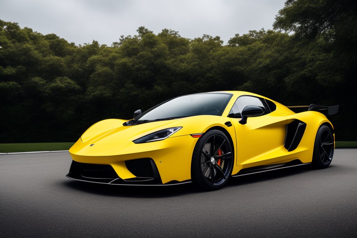 Naglauamorda: Sports car, super car, yellow and black color, titanium ...