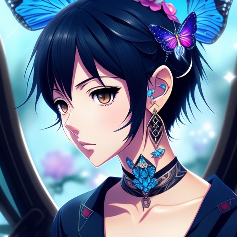 crafty-marten7: masterpiece, animation, Black hair, blue bridge, gray ...