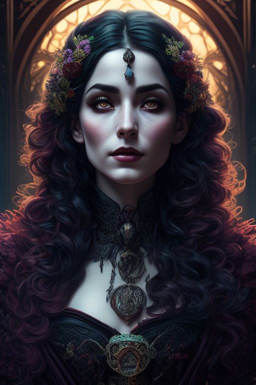 remote-crane993: ornate, intricate details, beautiful wicked witch ...