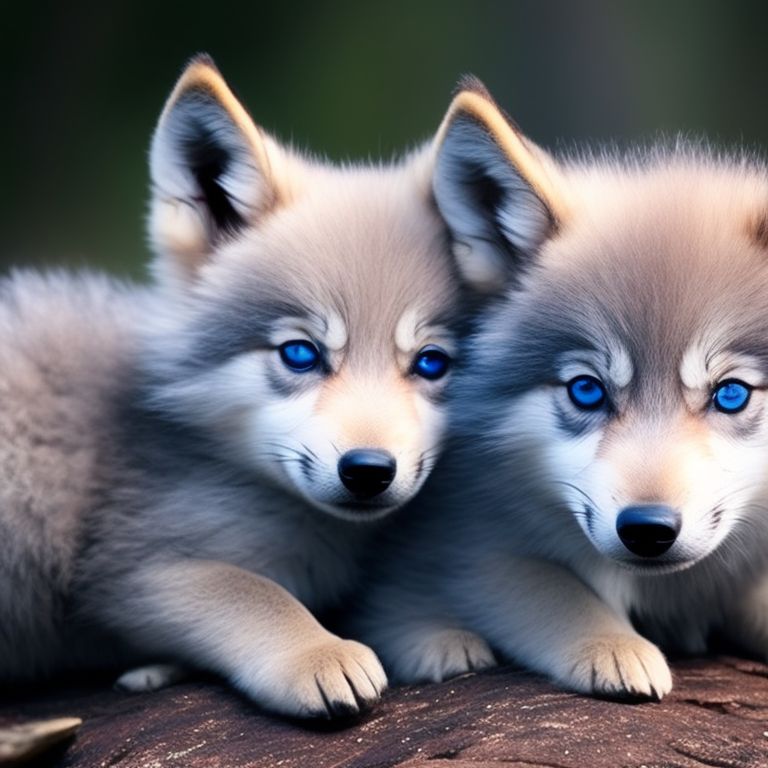 Cute White Wolf Pup With Blue Eyes