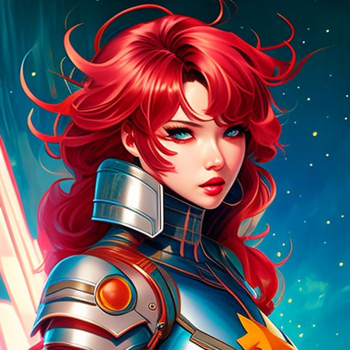 awful-fly656: heroic woman, blue skin, retro anime, white armor top ...