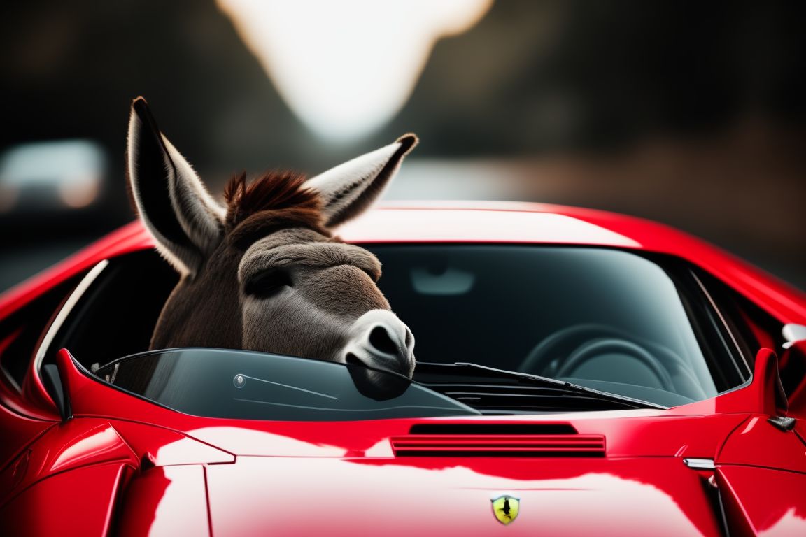 Donkey Driving A Car