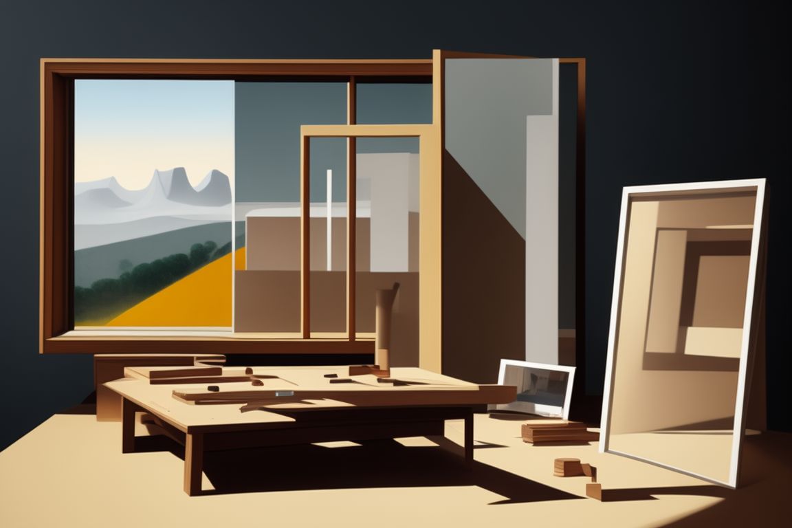 kristianwalby: workshop, a table with a thinking machine and carpentry ...