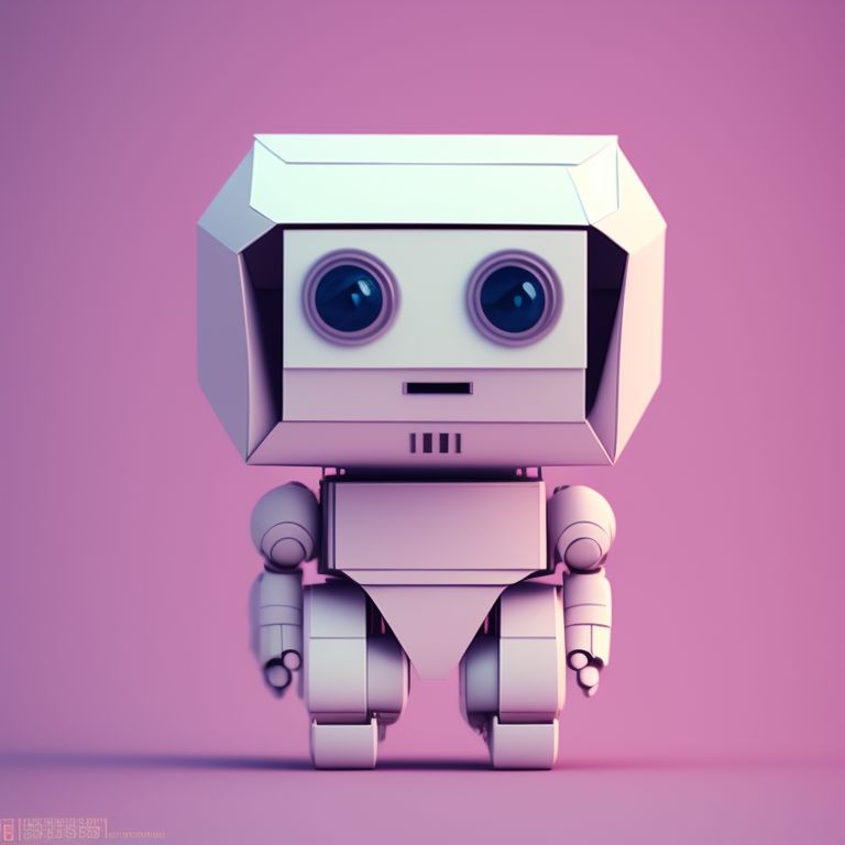 mixed-bat710: cute portrait of robot