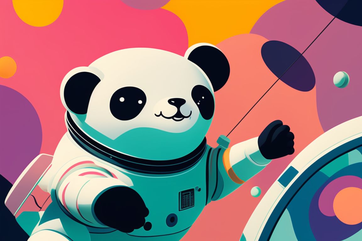 clueless-eel511: Cute Panda Astronaut Riding Rocket And Waving Hand ...