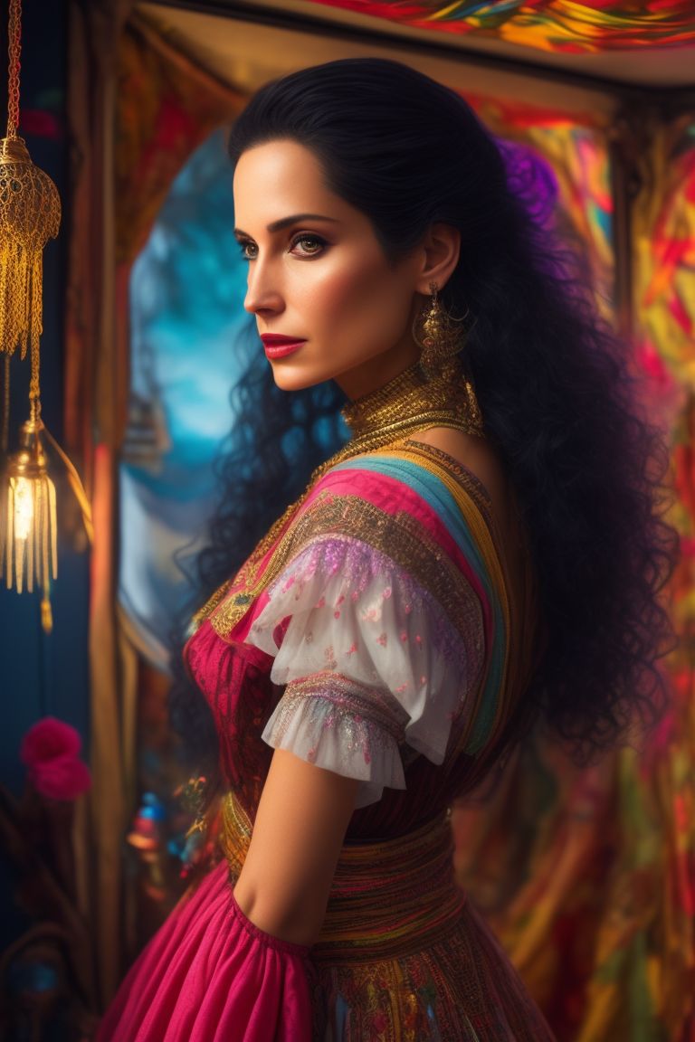 impure-deer189: A woman portraying a gypsy who has adorned herself in a ...