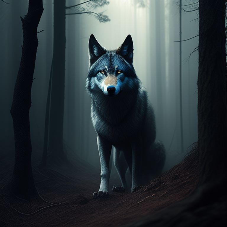 Dark Forest Wolf Wallpaper