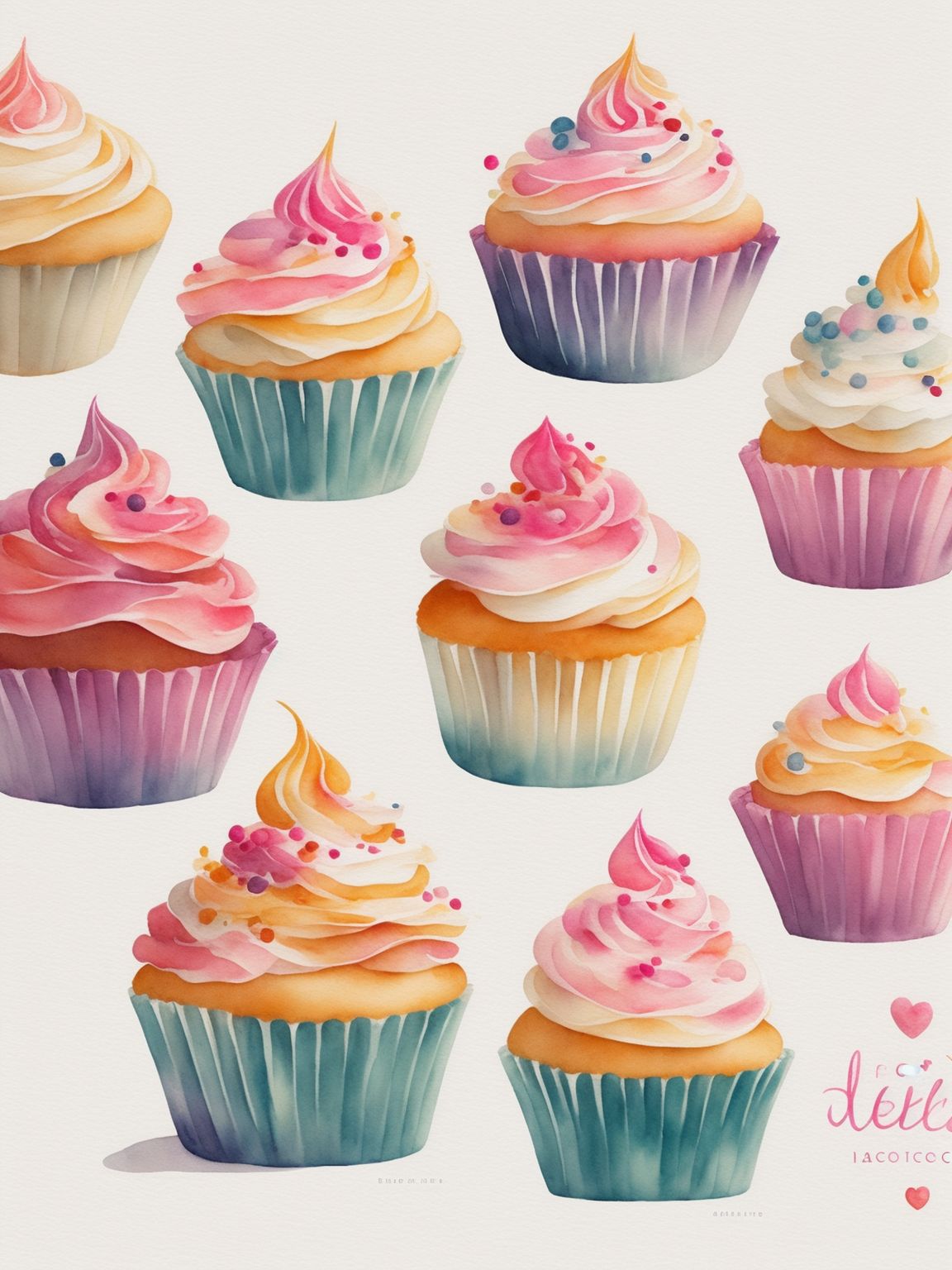Whimsical Cupcake Clipart