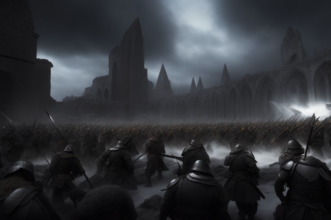 flippant-wasp0: epic war between dwarf army and man army showing the ...