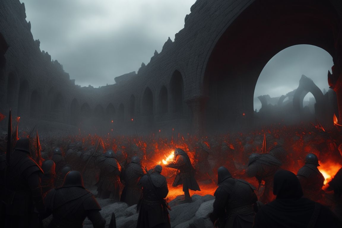 flippant-wasp0: epic war between dwarf army and man army showing the ...