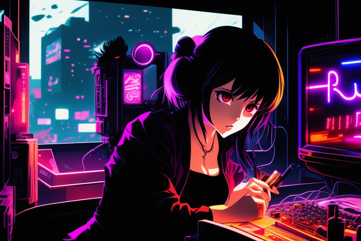 Anime Girl Playing Video Games