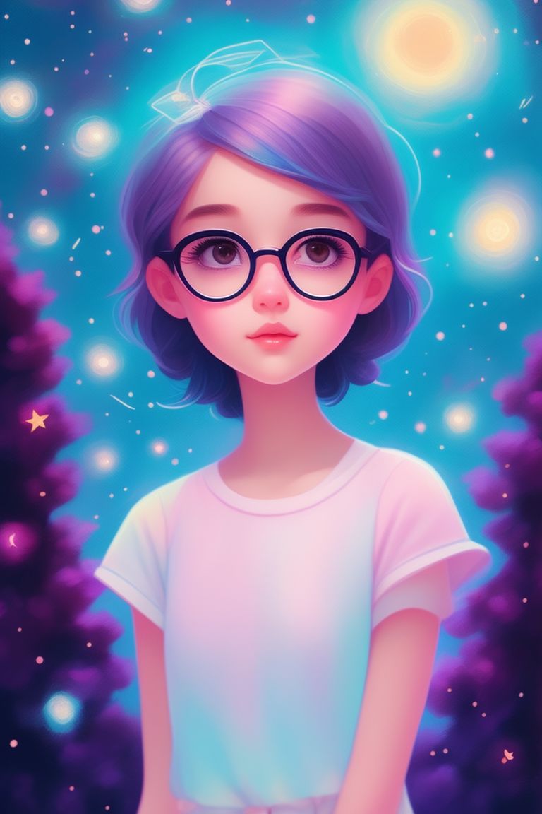 Girl With Glasses Cartoon