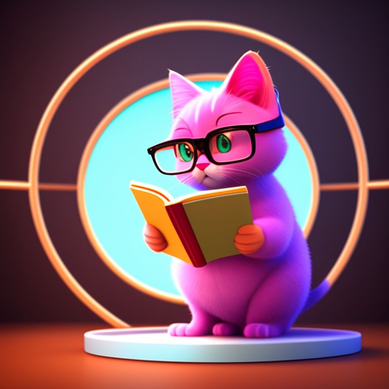 gaseous-lemur77: cute pink cat with reading glasses that looks like a ...