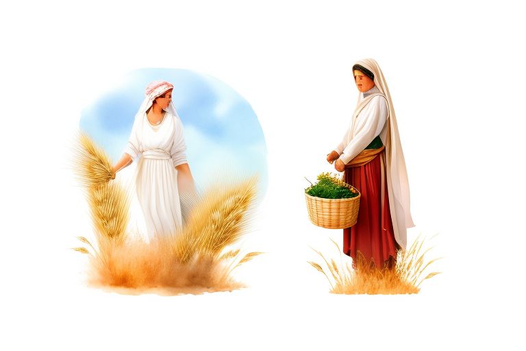 AmigoJC: create image of Ruth the Moabite, young, harvesting wheat in ...