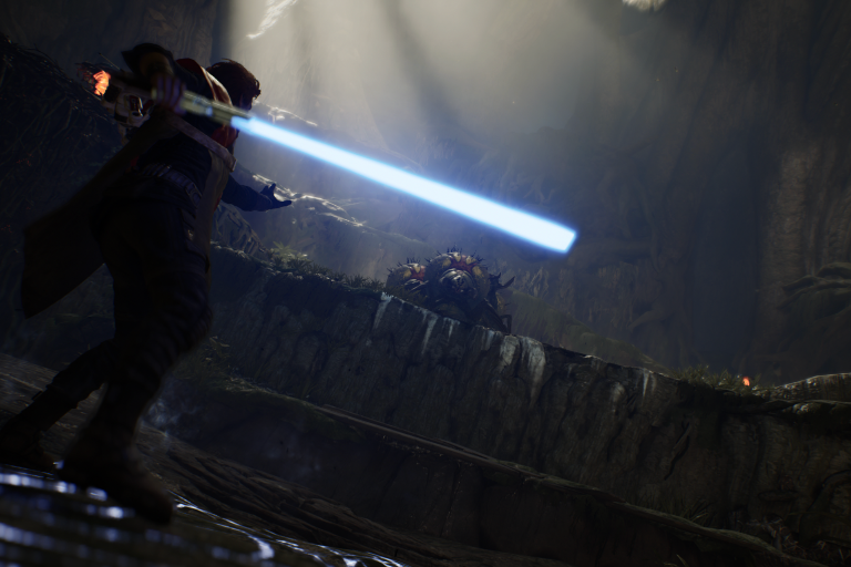 fixed-lark322: Young white male Jedi with a teal lightsaber wearing a ...