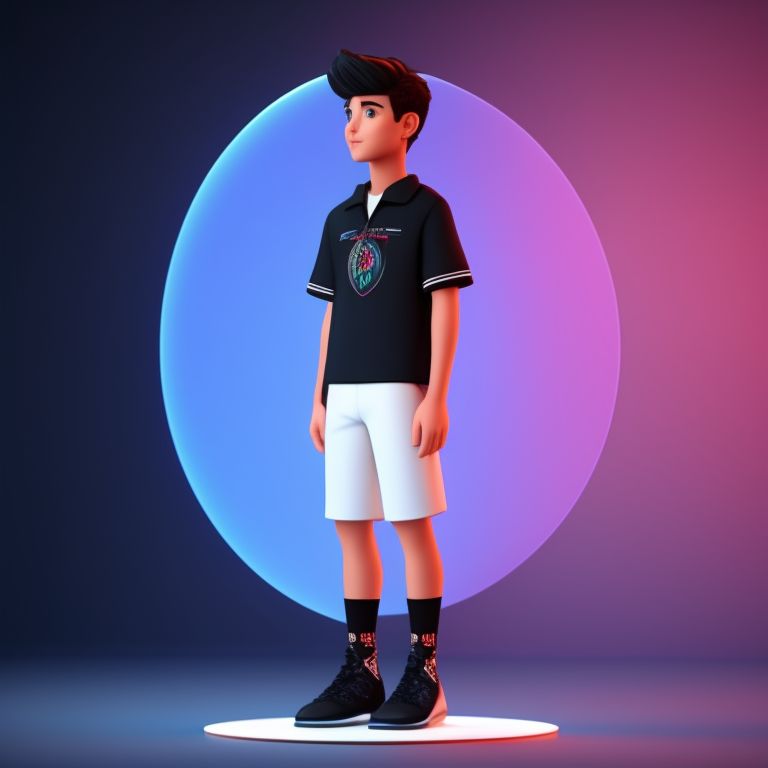 417HZ: Full body side view of a 22 year old boy, wearing y2k style ...