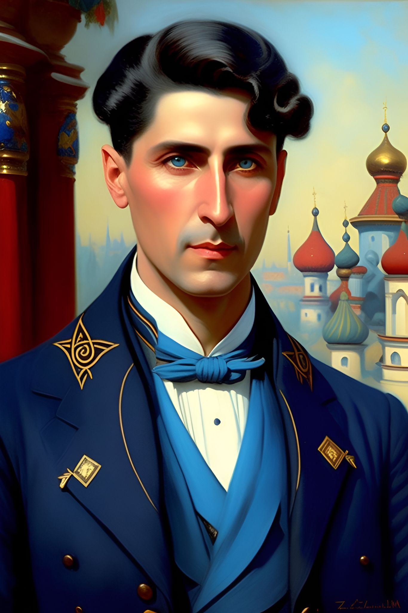 bouncy-mule791: Corneliu Zelea Codreanu in the art style of Viktor ...